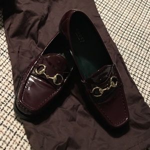 Gucci | Shoes | Authentic Gucci Iconic Burgundy Patent Loafers 38 ...